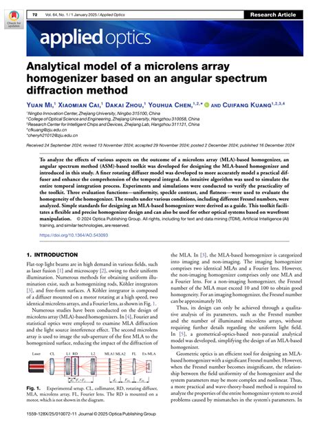 Analytical Model Of A Microlens Array Homogenizer Based On An Angular Spectrum Diffraction
