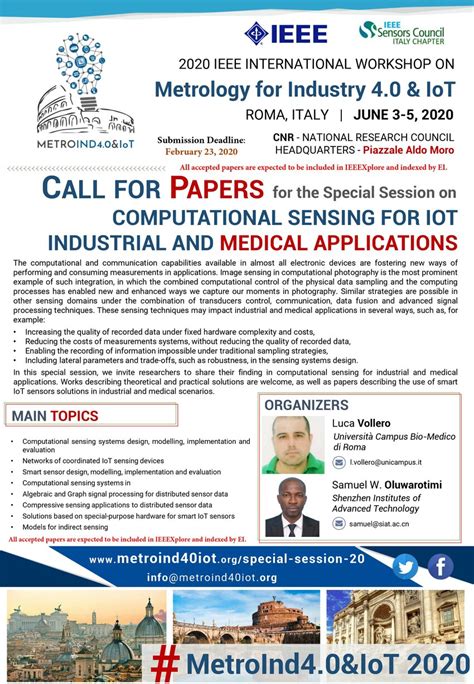 Pdf Call For Papers 2020 Ieee International Workshop On Computational Sensing For Iot