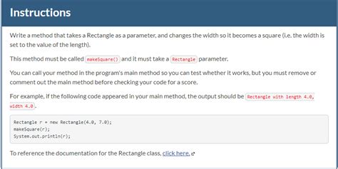 Solved Instructions Write A Method That Takes A Rectangle As