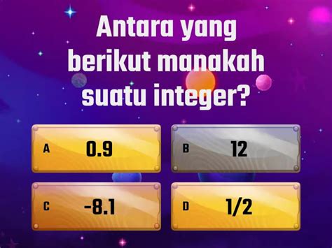 Latihan Matematik Tingkatan 1 Bab Integer Quiz