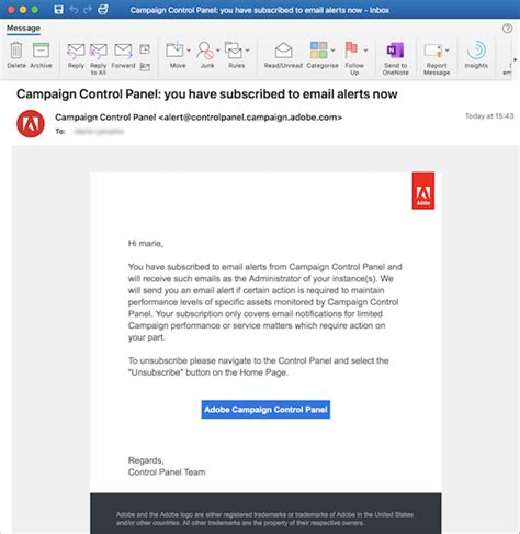 Email Alerting Adobe Campaign