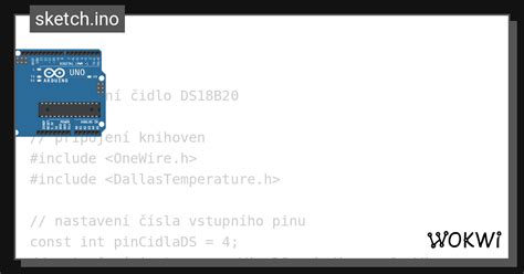 Zapojeni Cidla DS18B20 Copy Wokwi ESP32 STM32 Arduino Simulator
