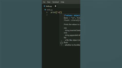 Print Hello World In Python Programming Shorts Shortvideo