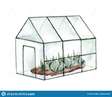 Invernadero De Vidrio Para Frutas Y Hortalizas Dibujo A Mano De