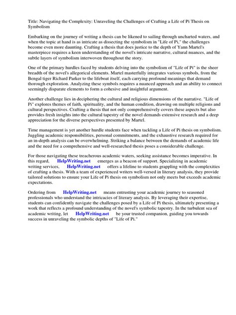 Life Of Pi Thesis On Symbolism Pdf General Fiction