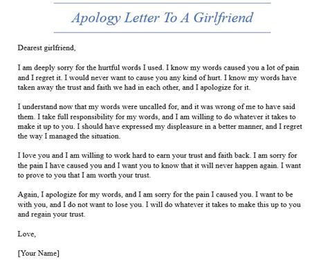 Heartfelt Apology Letter To Girlfriend That Will Make Her Cry