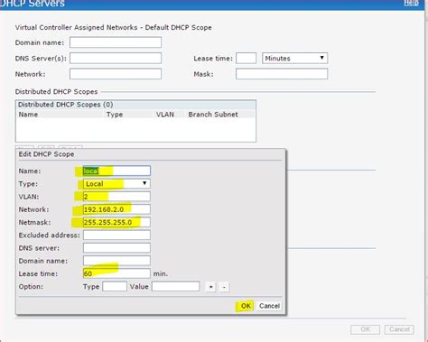 Multiple DHCP Scope Controllerless Networks