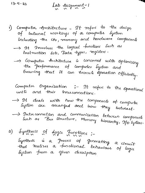 coa lab 1 coa assigment computer organization and architecture