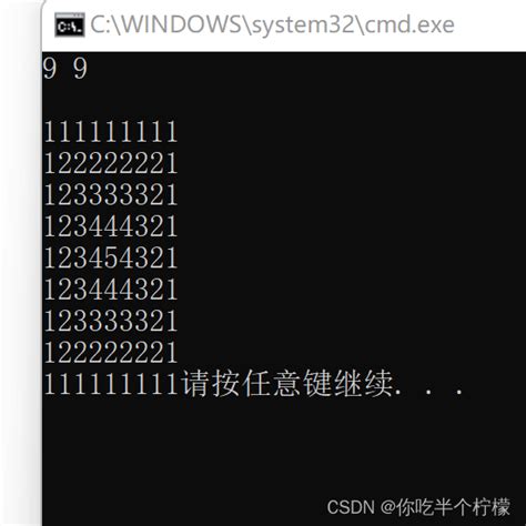 平方矩阵（回字形矩阵） Csdn博客