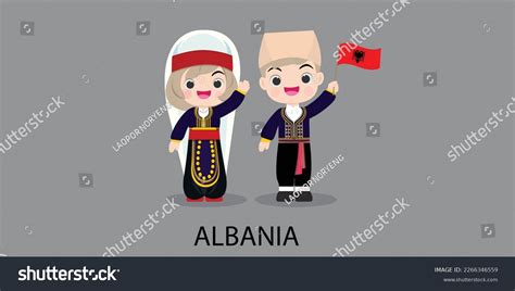National Dress Flag Man Woman Traditional Stock Vector Royalty Free