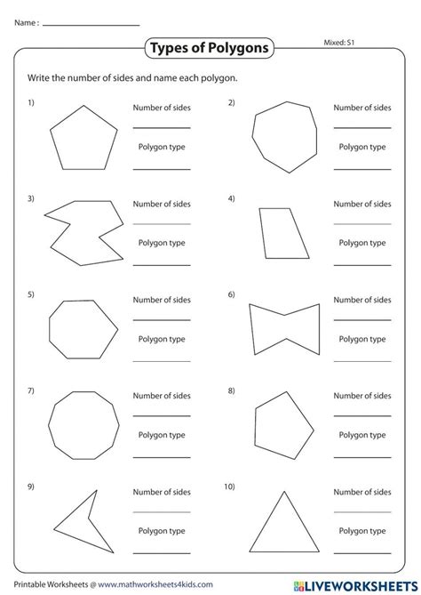 Identifying Polygon Online Exercise For Live Worksheets