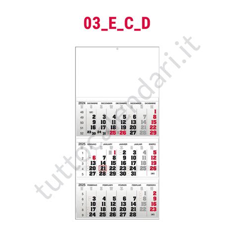 Calendario Trittico Da Parete Serie 03 E C Tutto Calendari 2025