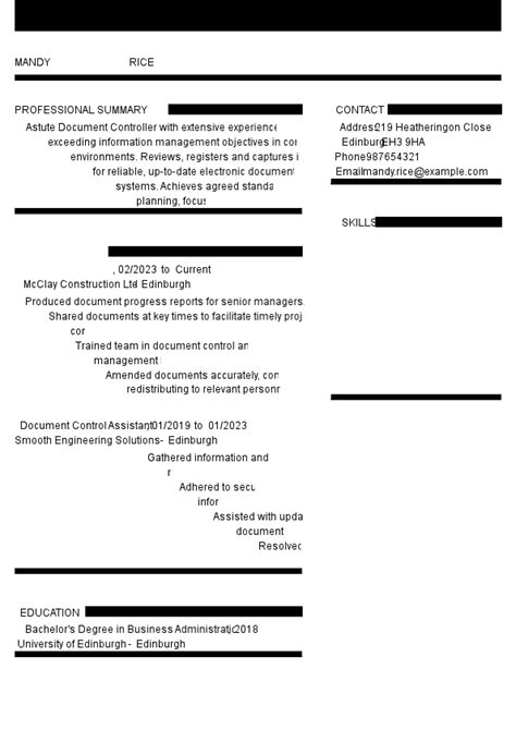 Document Controller Cv Examples And Templates Myperfectcv