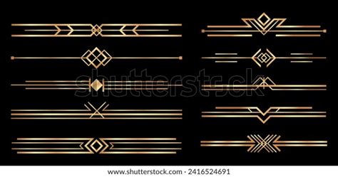 Golden Art Deco Dividers Vintage Gold Stock Vector Royalty Free