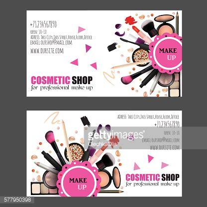 Cosmetic Shop Business Card Design Set Royalty Free Vector Stock