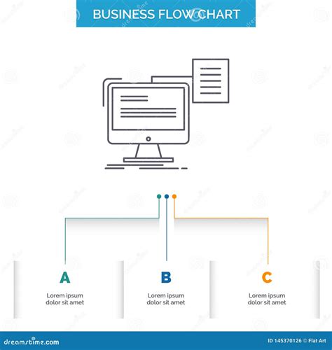 Resume Storage Print Cv Document Business Flow Chart Design With 3 Steps Line Icon For