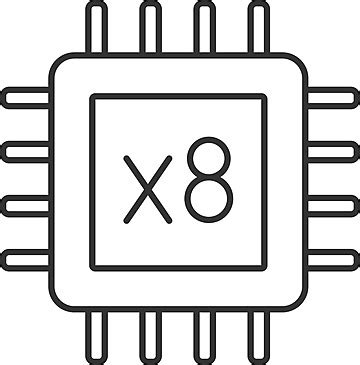 Octa Core Processor App Icon Technology Engineering Octa Vector