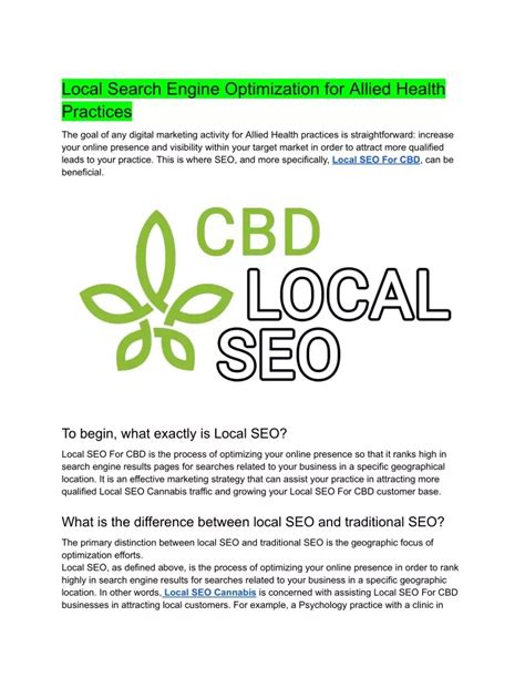 PPT Local Search Engine Optimization For Allied Health Practices