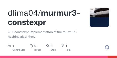 Github Dlima04murmur3 Constexpr C Constexpr Implementation Of The Murmur3 Hashing Algorithm