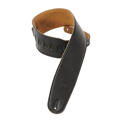 Levys M4gf 35 Padded Leather Guitar Strap Black Glued To Music