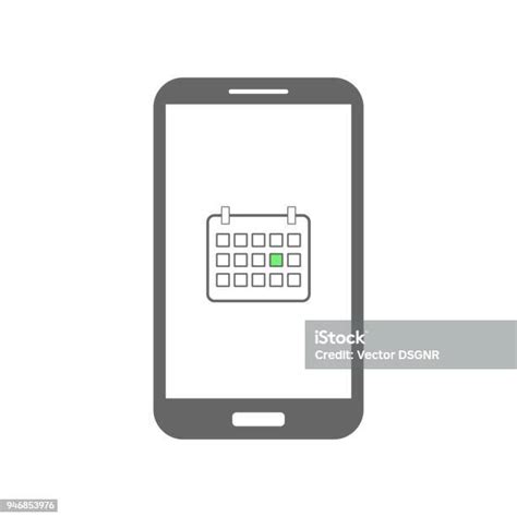 Organiseur Mobile Icône De Calendrier Sur Lécran Du Smartphone Vector