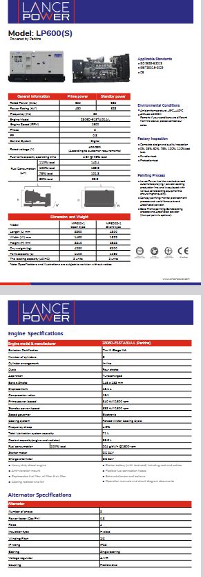 LP600 S 1 2806D E18TAG1A L Specification Lance Power