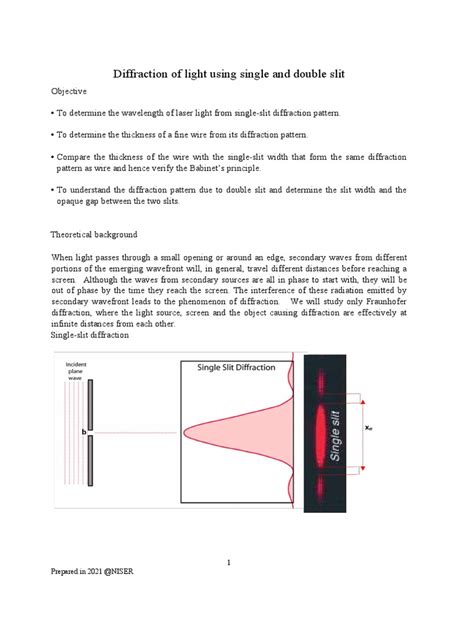 diffraction of light using single and double slit pdf diffraction
