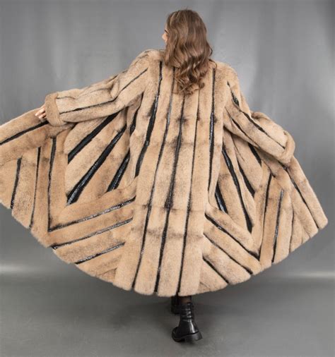 Gorgeous Real Mink Fur Coat Luxury Fur Swinger Beautiful Look Size Xl Etsy