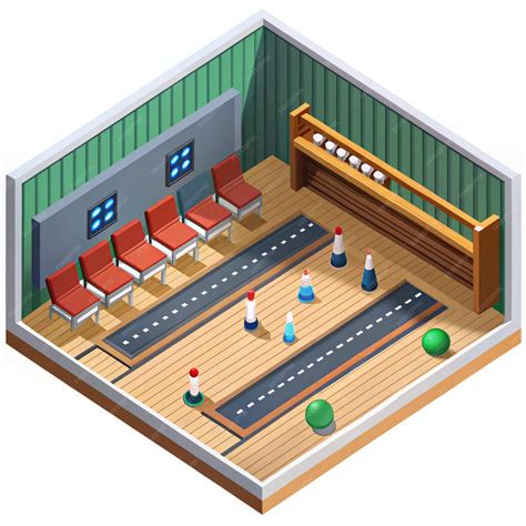 Isometric Bowling Alley 3d Vector Design Premium Ai Generated Image