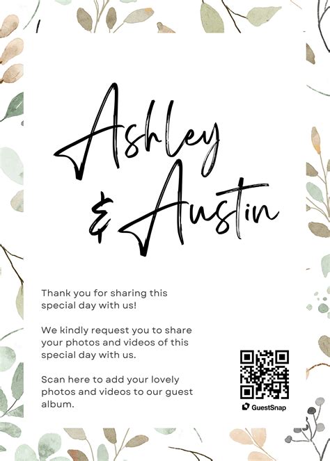 GuestSnap QR Code Templates