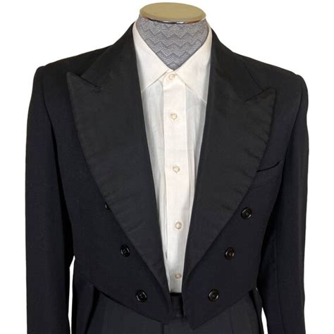 1940s Vintage Tuxedo Tails Formal Tailcoat Size M Gem