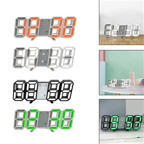 3d Digital Led Wall Clock 1224 Hour Display Night Vicedeal