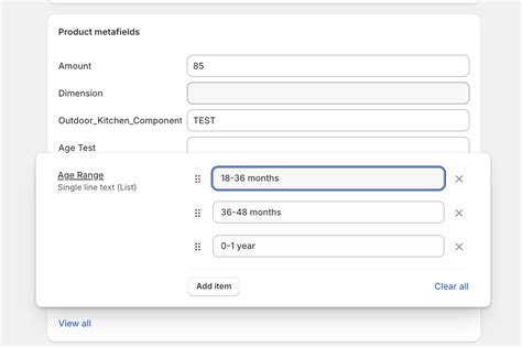 Shopify How Can I Add An Array Of Values Using Shopify Metafields