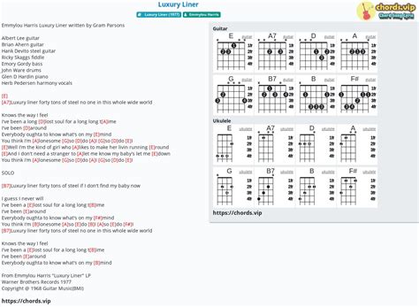 Chord Luxury Liner Tab Song Lyric Sheet Guitar Ukulele Chordsvip