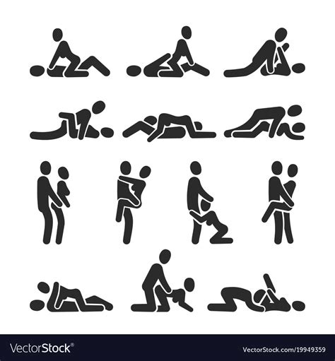 Sexual Position Icons Sex Positioning Royalty Free Vector