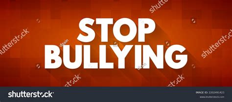 Stop Bullying Text Quote Concept Background Stock Vector Royalty Free