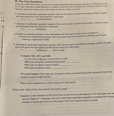 Solved Iii The Test Questions Using The Jasp Skills Above