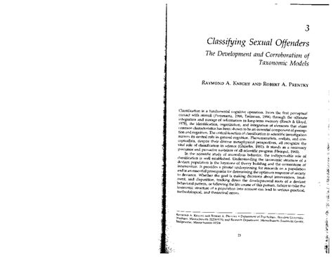 Classifying Sexual Offenders CRI Studocu