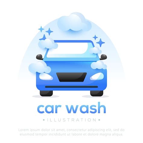 세차 일러스트 디자인 프리미엄 벡터