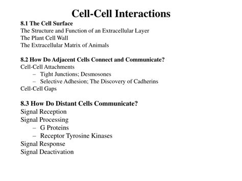 Ppt Cell Cell Interactions 81 The Cell Surface The Structure And