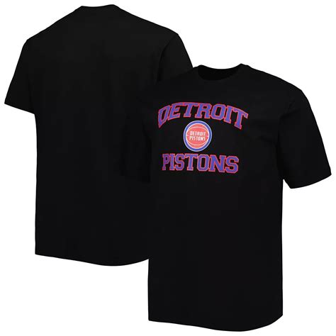 Mens Black Detroit Pistons Big And Tall Heart And Soul T Shirt