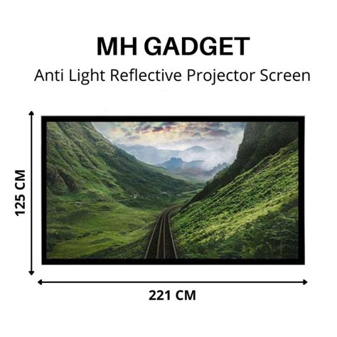 Mh Gadget 100 Inch Anti Light Reflective Projector Screen Lazada