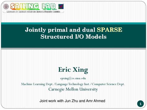 jointly primal and dual sparse structured i o models ppt download