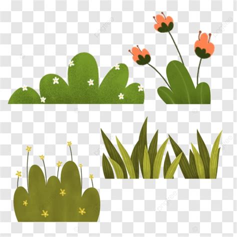 꽃 일러스트 세트 컬렉션 부시 귀여운 덤불과 꽃 가을의 덤불 식물 공장 Png 일러스트 및 Psd 이미지 무료 다운로드 Pngtree