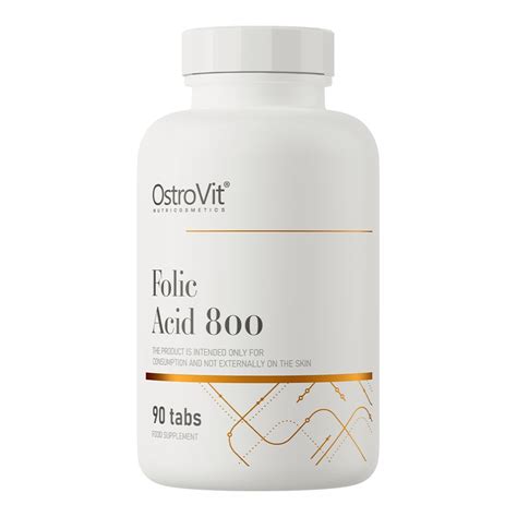 OstroVit Folic Acid 90 Tabs KWAS FOLIOWY 800 Mcg WITAMINA B9 FOLIANY