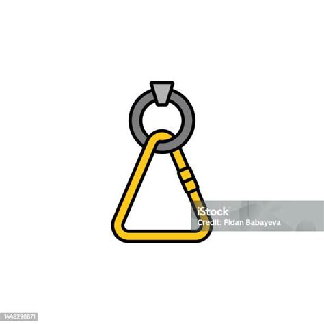 카빈총 장비 후크 흰색 배경에 카라비너 라인 아이콘 등산 아이콘의 요소 웹 로고 모바일 앱 Ui Ux에 사용 가능 고산 기후에 대한 스톡 벡터 아트 및 기타 이미지 Istock