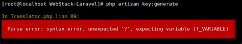 PhpParse Error Syntax Error Unexpected Expecting Variable T