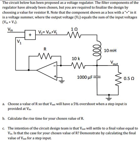 Solved The Circuit Below Has Been Proposed As A Voltage Chegg