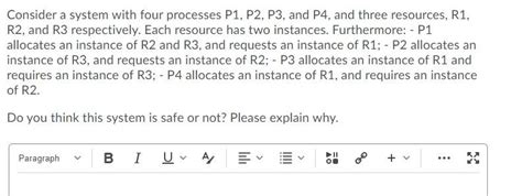Solved Consider A System With Four Processes P1 P2 P3 And