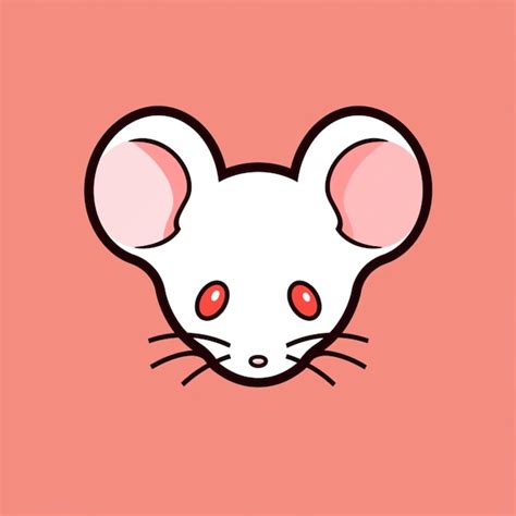 Cara De Rato De Desenho Animado Com Olhos Vermelhos Em Um Fundo Rosa